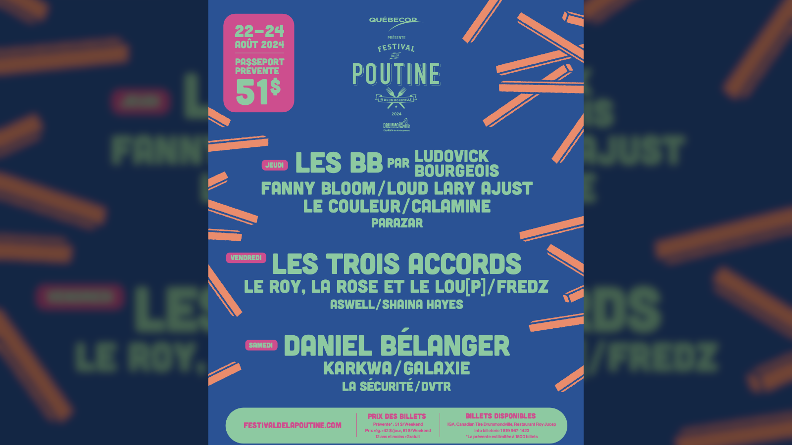 Une programmation de feu pour le Festival de la Poutine